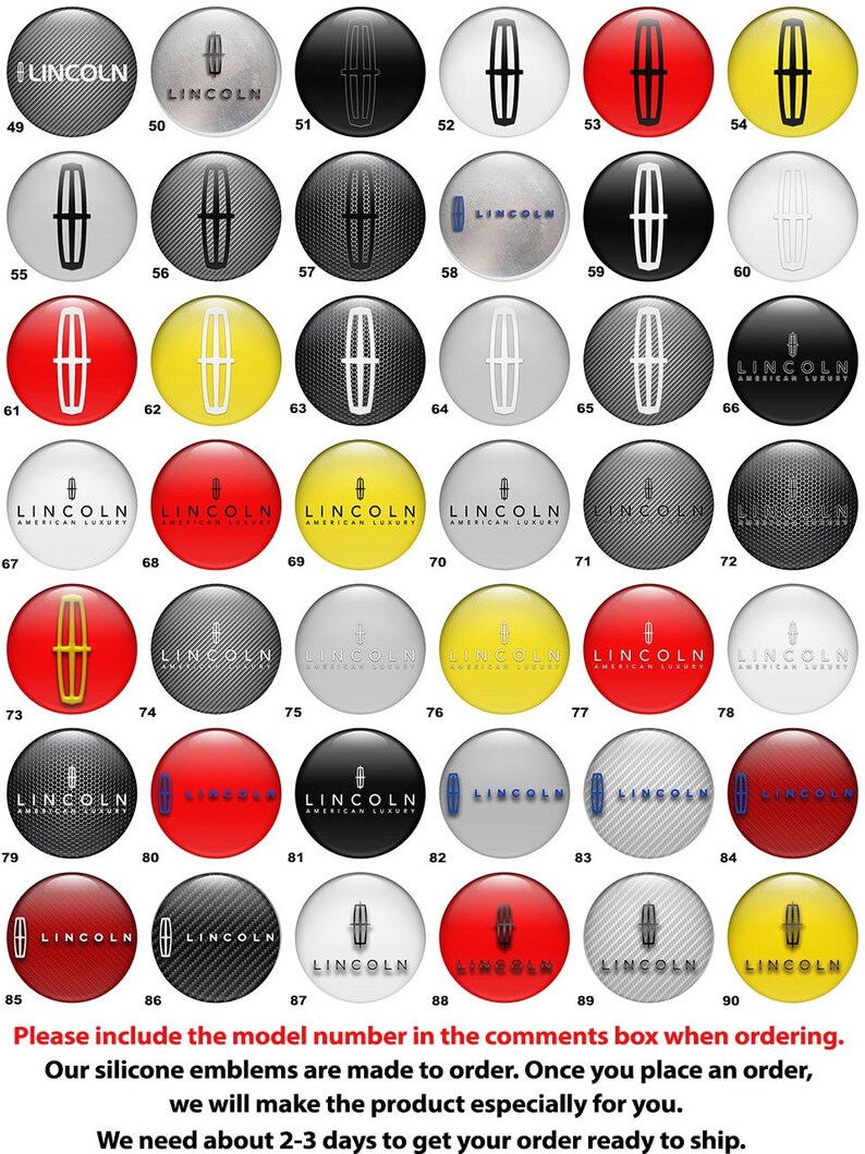 Lincoln Carbon Wheel Emblem Decals Hub Badges Center Cap Stickers Domed ...
