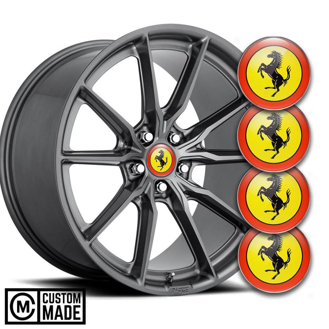 Ferrari Decal Hub Badges Center Stickers Domed 3M Wheel Emblem Logo ...