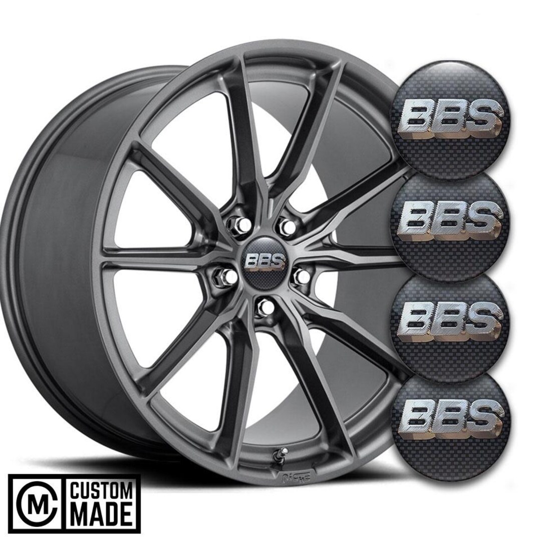 BBS Carbon Wheel Center Domed Decals Hub Set 4 Pcs Caps Emblem Custom ...
