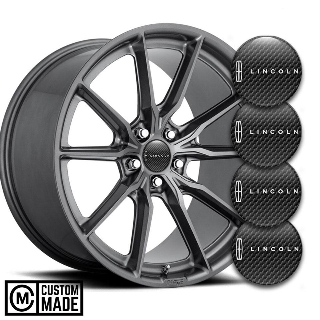 Lincoln Carbon Wheel Emblem Decals Hub Badges Center Cap Stickers Domed ...