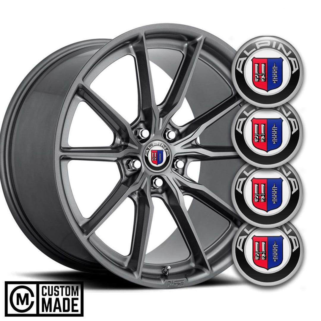 Custom Handmade Alpina Wheel Decal Emblem Set 4pcs Center Cap 3D Logo ...