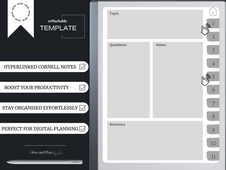 Cornell Note-taking Templates for Remarkable 2 | Digital Note-taking ...