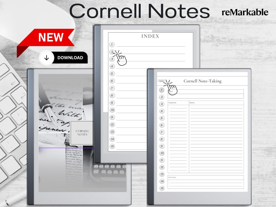 Digital Notebook Cornell Notes Template Remarkable 2 Smart Note Taking ...