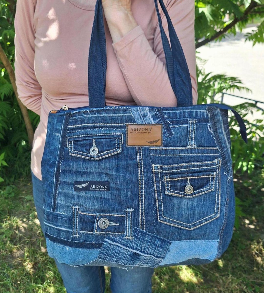 Jean Tote Upcycled Denim Bag Levis Shopper Tote Jeans Tote Bag Levis ...