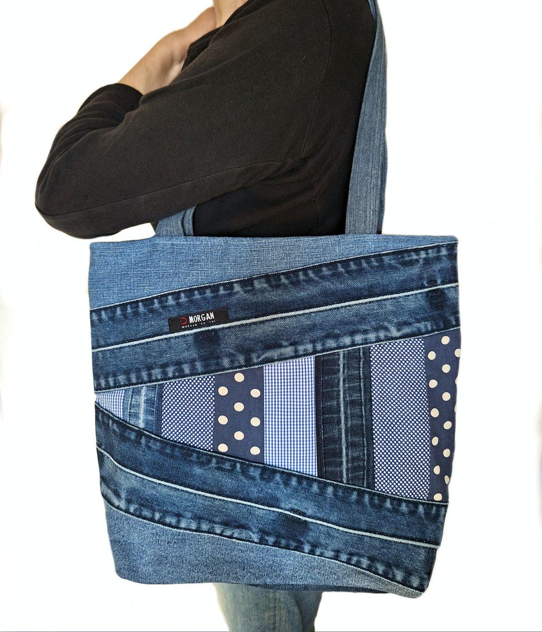 Jean Tote Upcycled Denim Bag, Levi Denim Bag, Upcycled Denim Tote ...