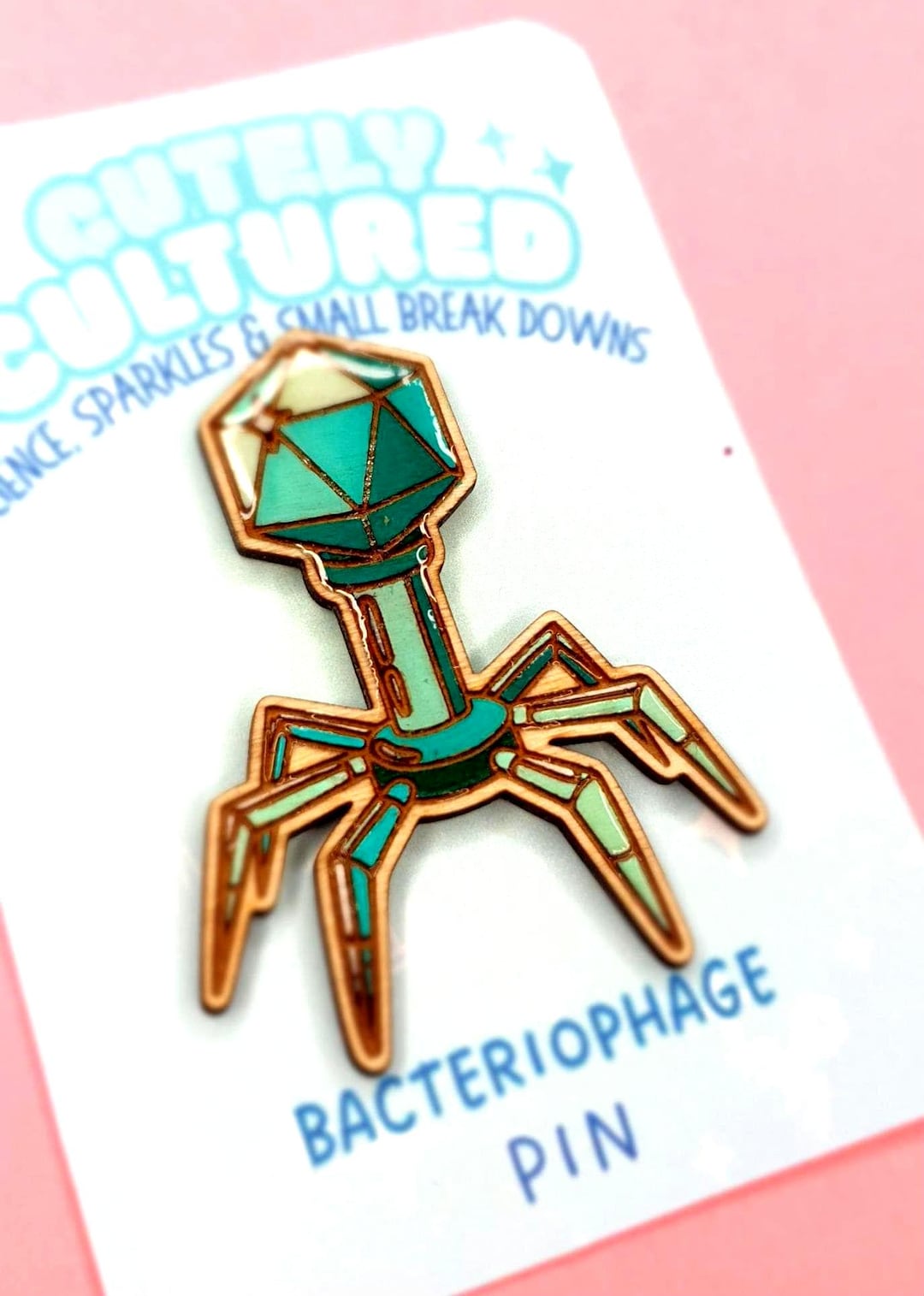 Bacteriophage Virology Pin, Hand-painted Science Lab Pin, Cute ...