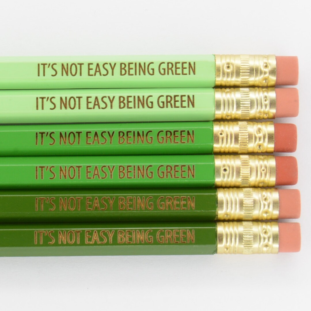 It's Not Easy Being Green Kermit the Frog Inspired 6 Pencils Pack - Etsy