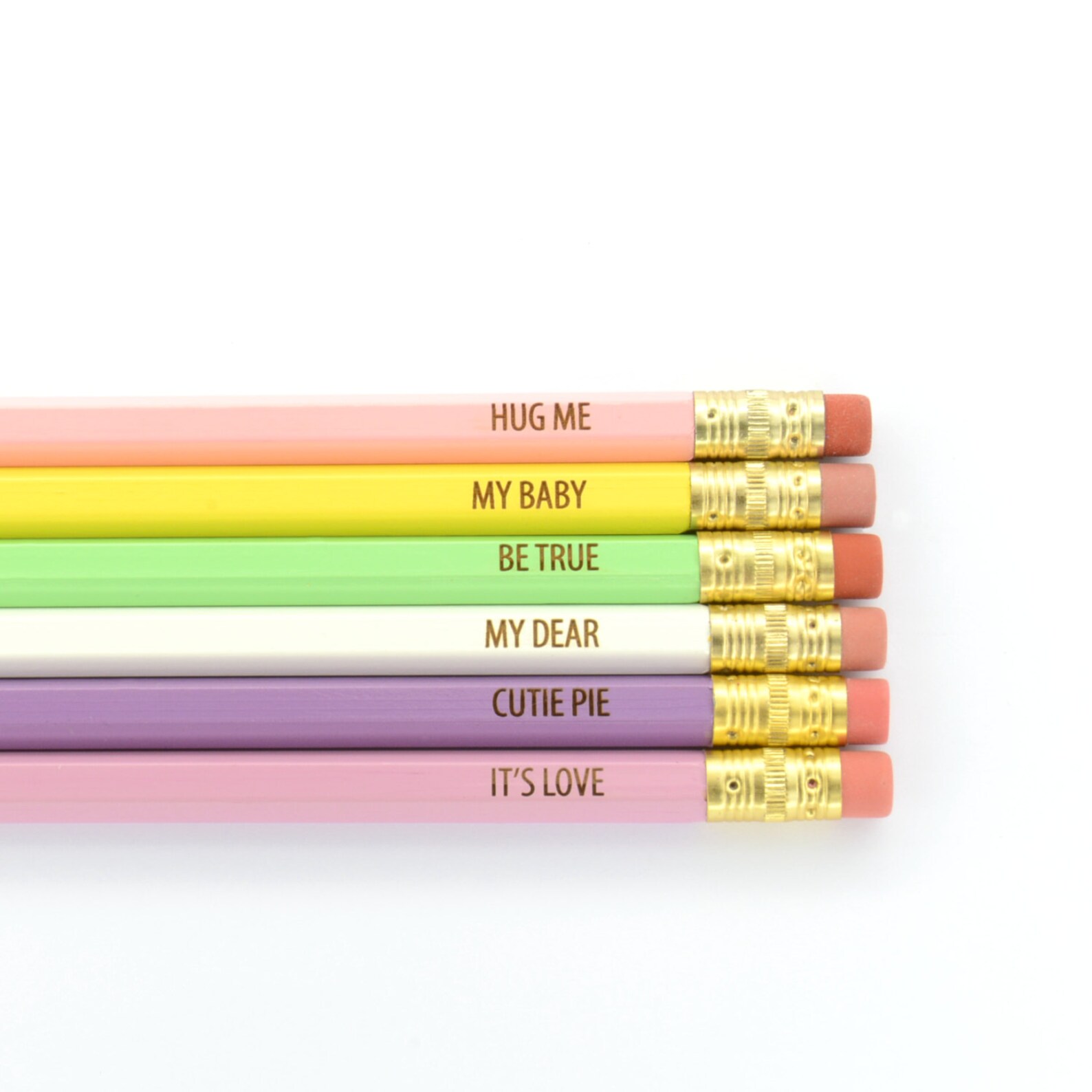 Sweethearts Candy Hearts Inspired 6 Pastel Pencil Gift Pack V1 - Etsy