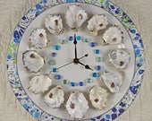 Oyster Shell Wall Clocks Oyster Plates and by ArtOnTheHalfShell