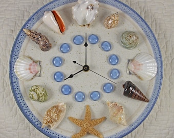 Oyster Shell Wall Clocks Oyster Plates and by ArtOnTheHalfShell