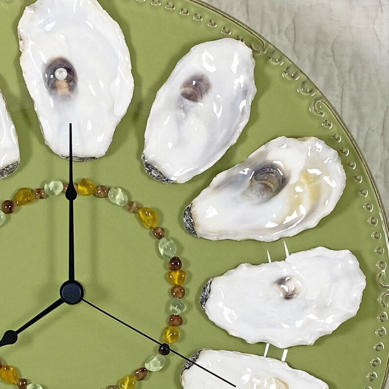 Oyster Plate Wall Clock - Sage Green - Etsy
