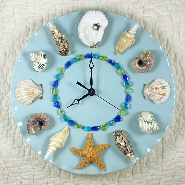 Seashell Bathroom Clock - Etsy