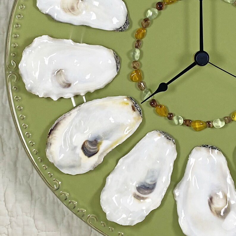 Oyster Plate Wall Clock - Sage Green - Etsy