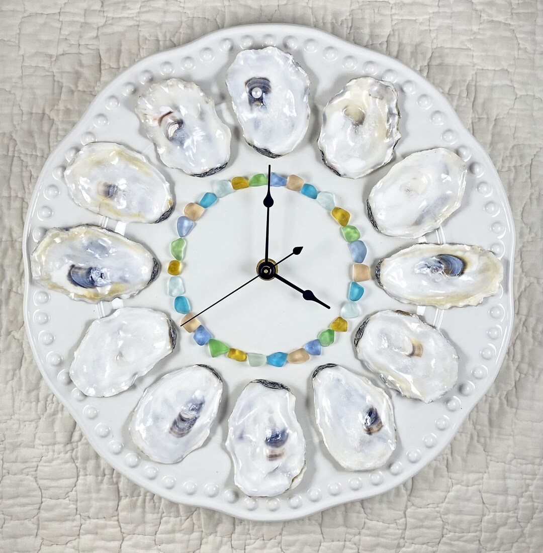 Oyster Shell Wall Clock Pacific Oysters - Etsy