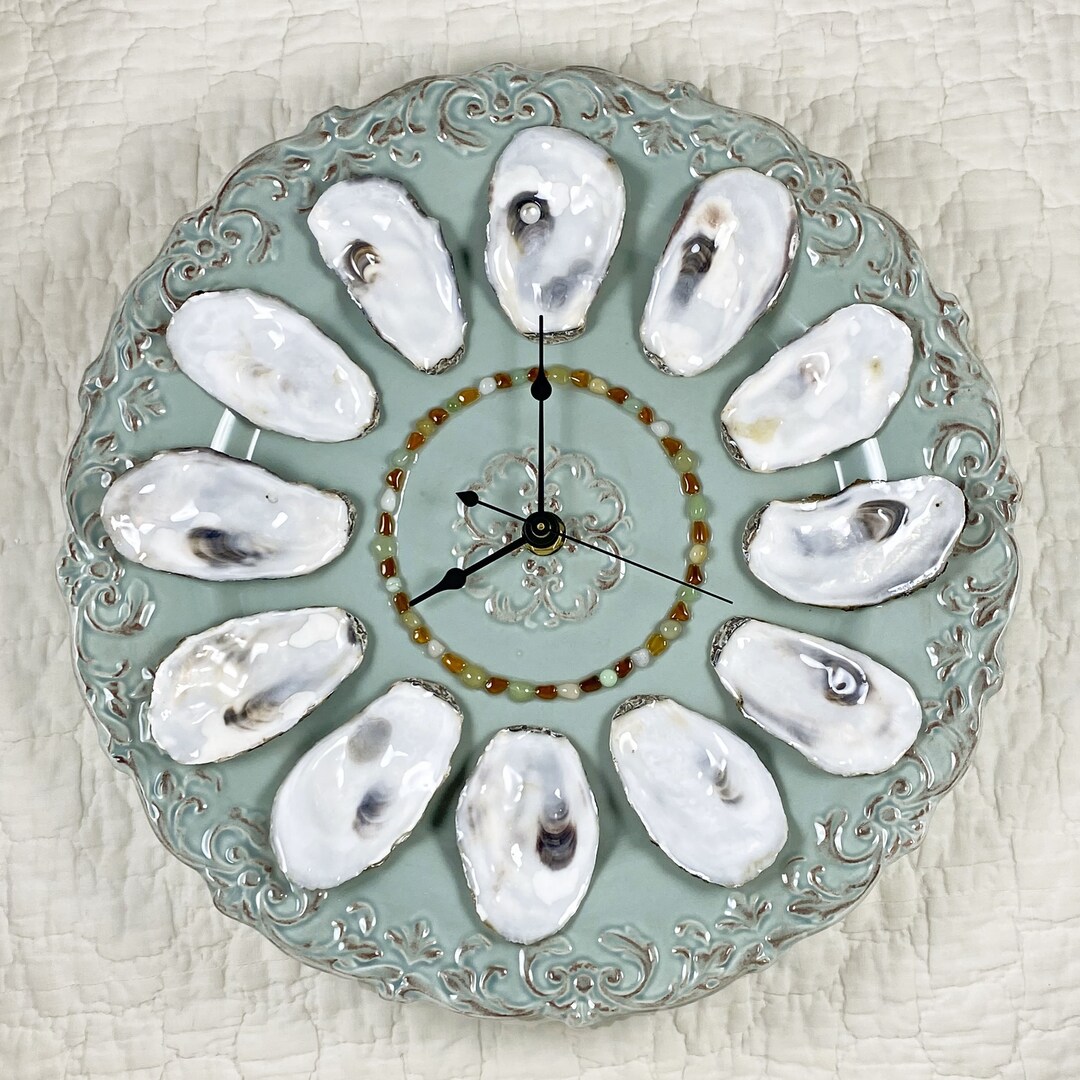 Oyster Shell Wall Clock - Etsy