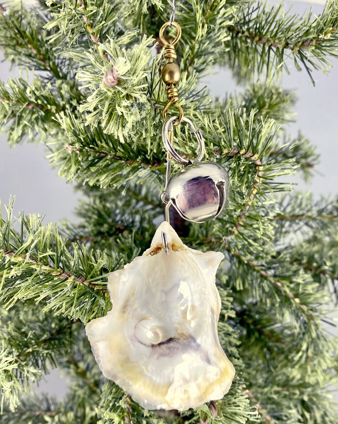 Jingle Bell Oyster Shell Ornaments - Etsy
