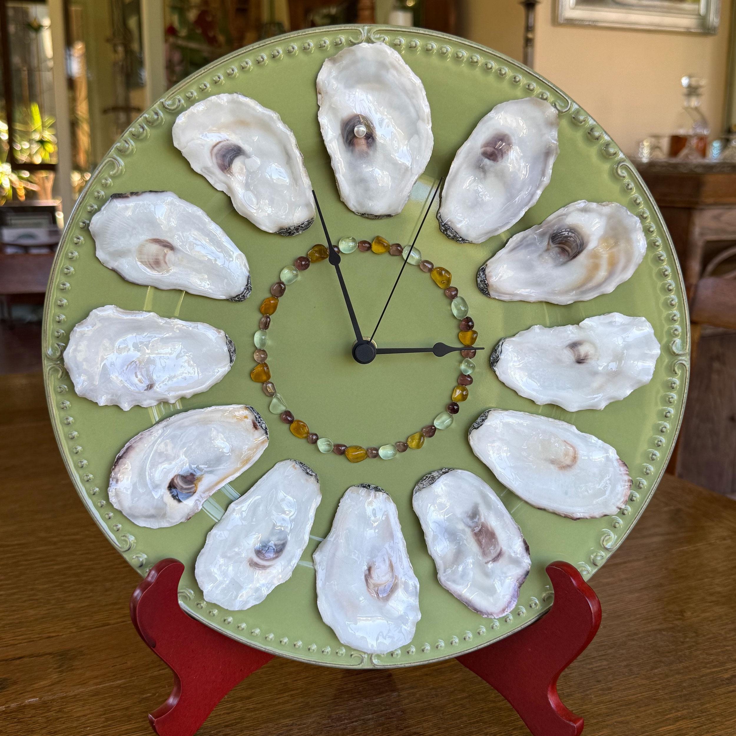 Oyster Plate Wall Clock - Sage Green - Etsy