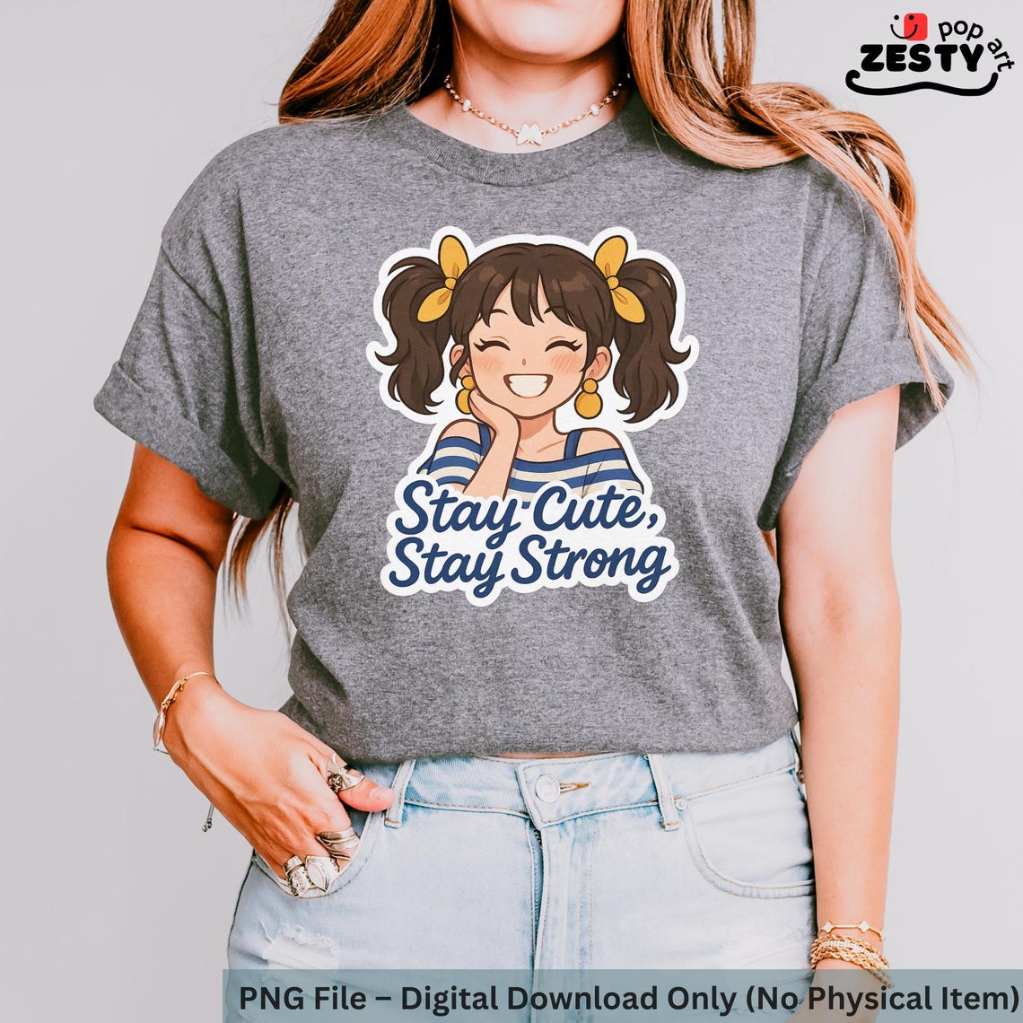 Stay Cute, Stay Strong PNG | Kawaii Girl Digital Download | Png for ...