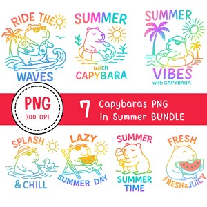 Capybaras in Summer PNG Bundle , Summer Vibes PNG, Summer Shirt Png ...