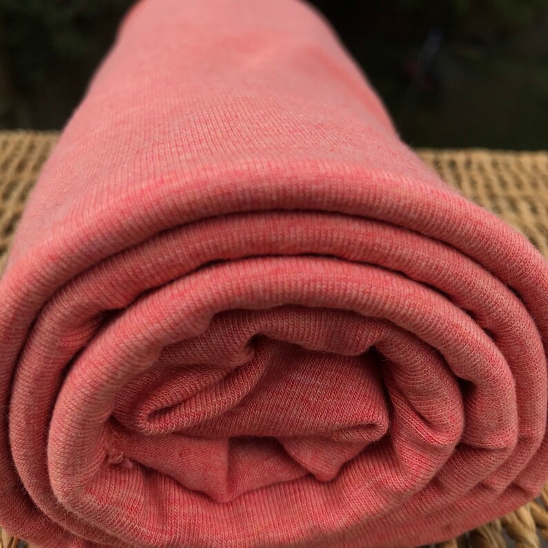 Bamboo Stretch Jersey Fabric Rust Salmon Aqua White | Etsy