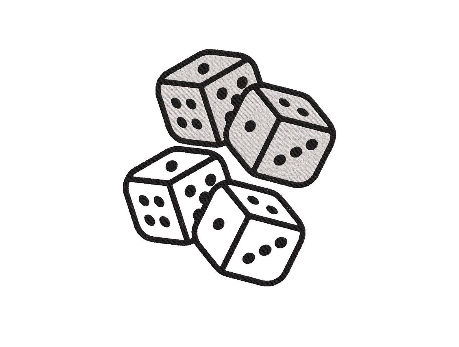 Dice Embroidery Design - Applique Ludo Dice Design Files - Rolling Dice ...