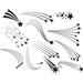 Shooting Star Bundle Embroidery Design, Falling Star With Trail ...