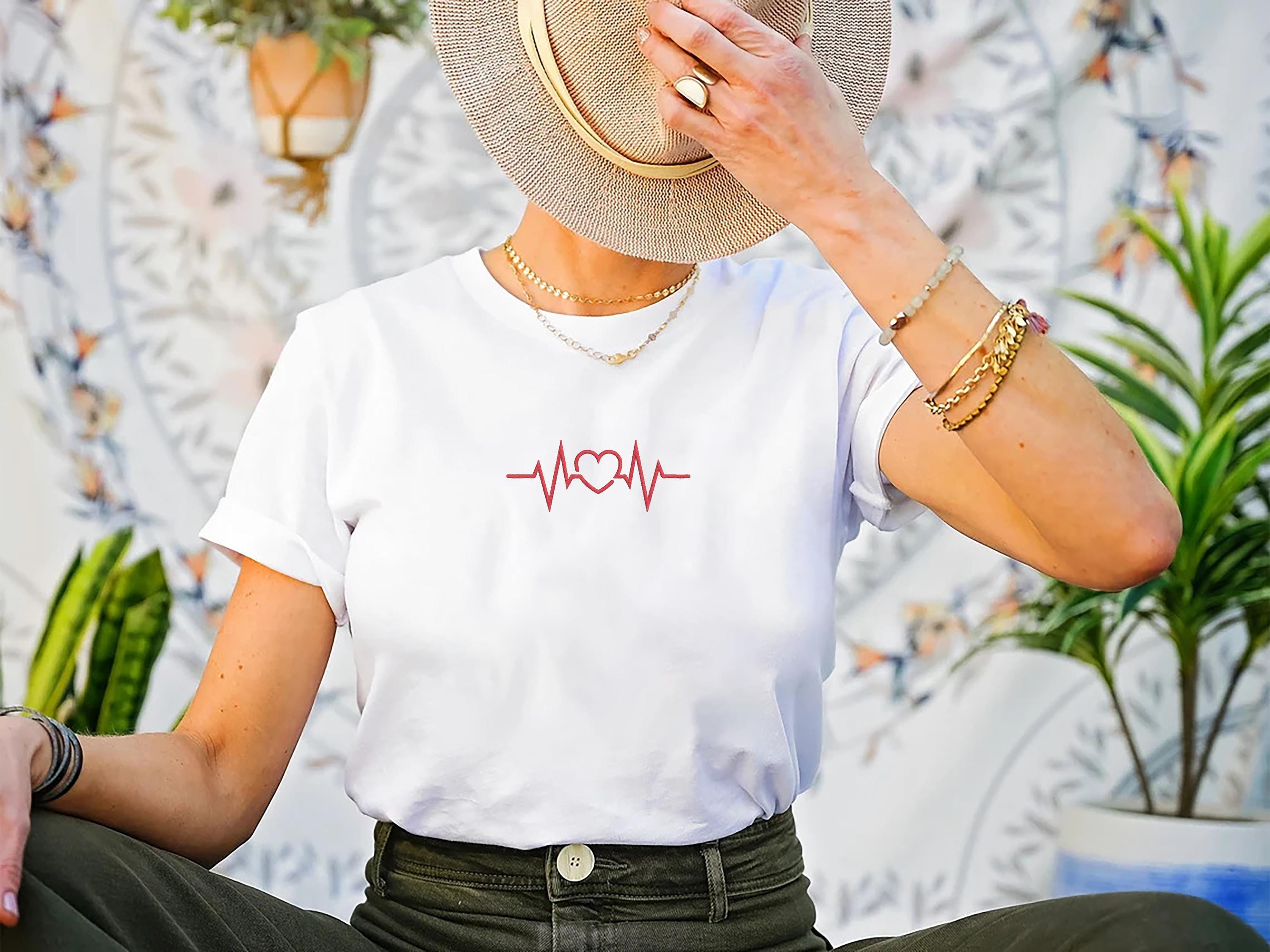 Heart Pulse Embroidery Design - Heartbeat Embroidery Files - ECG ...