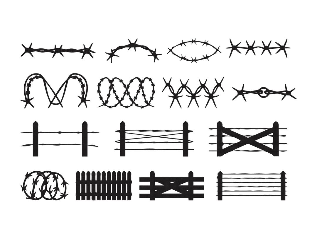 Barbed Wire Bundle Embroidery Design, Barbed Wires Embroidery, Barbed ...
