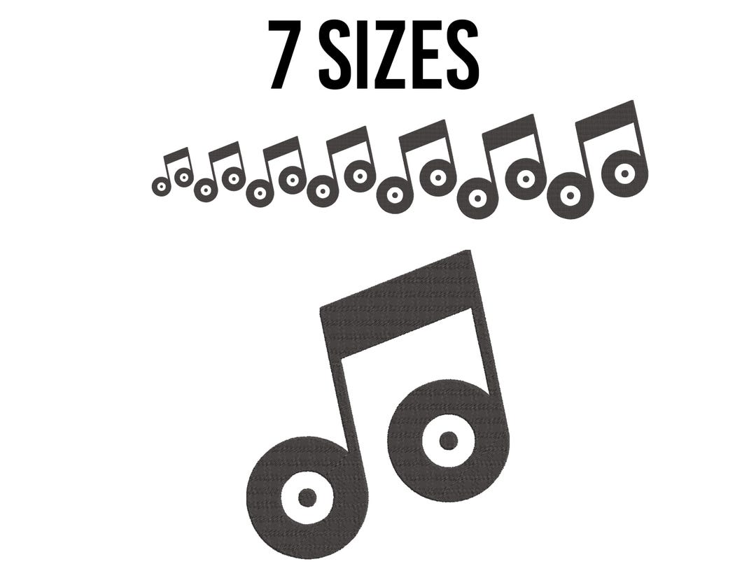 Musical Note Embroidery Design Files - Music Note Silhouette Embroidery ...