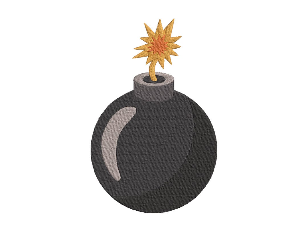 Bomb Embroidery Design -three Dimensional Bomb Design Files -round Bomb ...