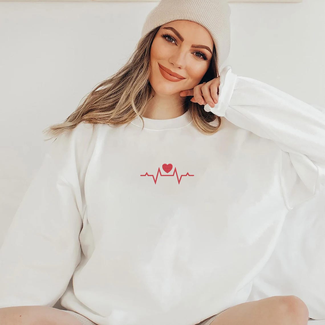 Heart Pulse Embroidery Design - Heartbeat Embroidery Files - ECG ...