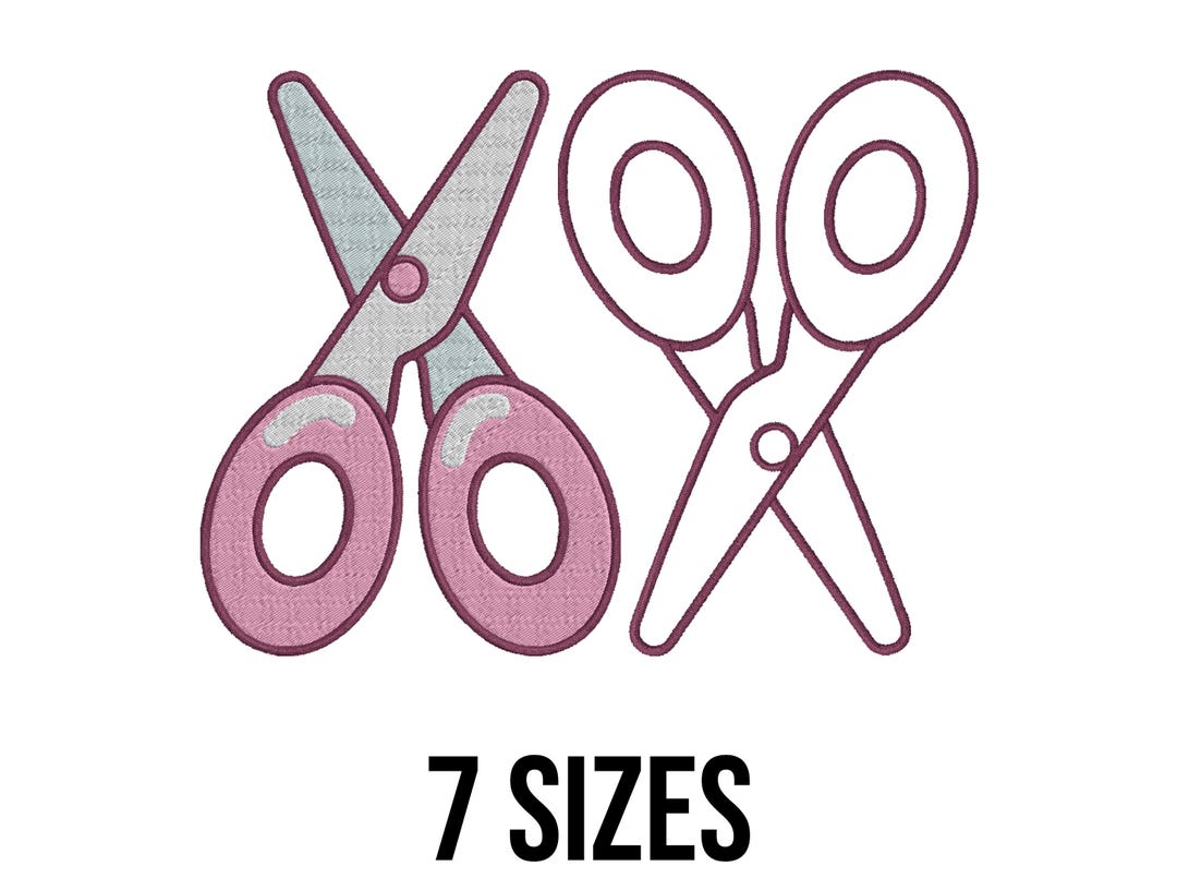 Scissor Embroidery Design- Sewing Elements Embroidery Design- Scissors ...
