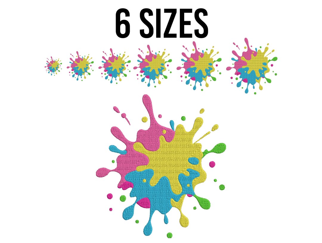Splash Embroidery Design Files - Paint Spatter Embroidery Files ...