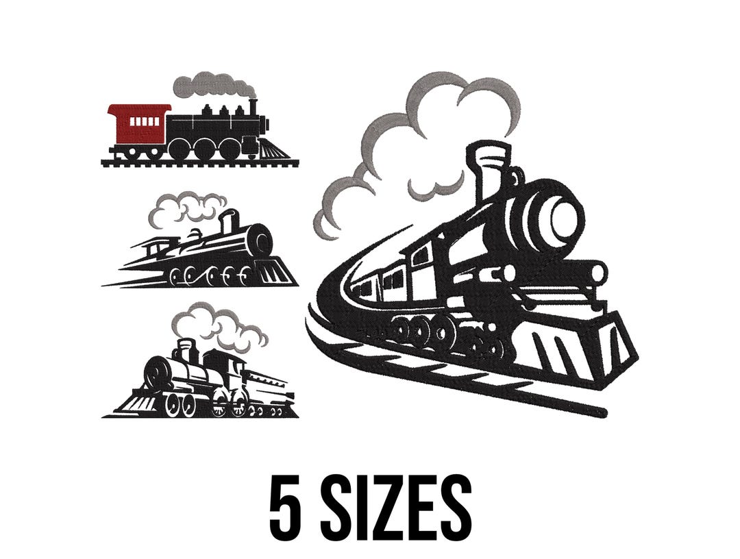 Trains Embroidery Design - Railway Embroidery Design - Train Engine ...