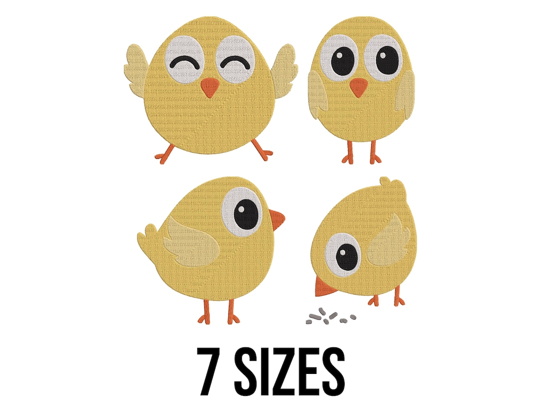 Cute Chicks Bundle With Different Pose Embroidery Design - Cute Chicks ...