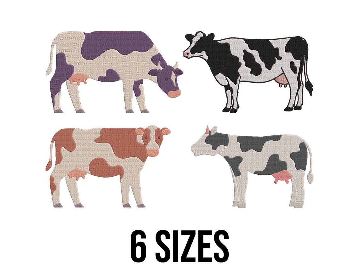 Holstein Cow Embroidery Design - Holstein Buffalo Embroidery Design ...