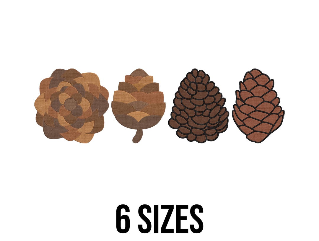 Pine Cone Embroidery Design - Pinecones Embroidery Design - Pine Cones ...