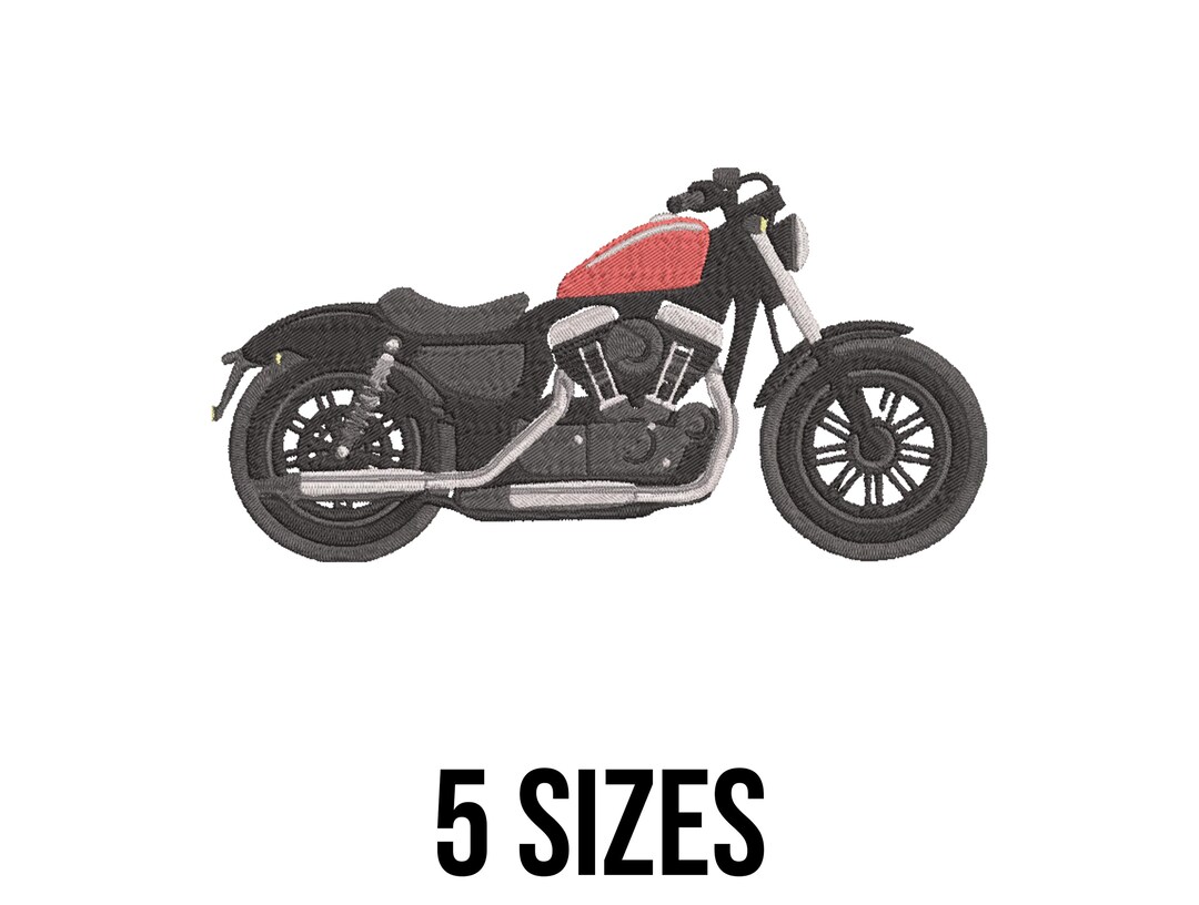Motorbike Embroidery Design - Motorcycle Embroidery Design - Chopper ...