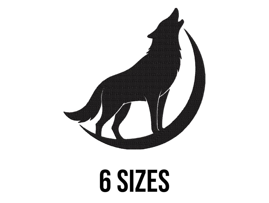 Wolf Howling Embroidery Design - Howling Wolf Embroidery Design - Wolf ...
