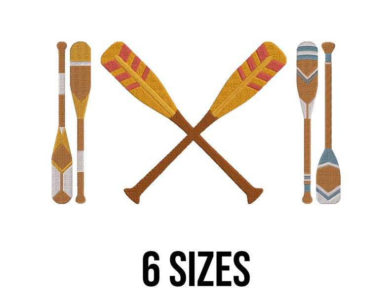 Paddles Embroidery Design - Oars Embroidery Design - Paddles Cross ...