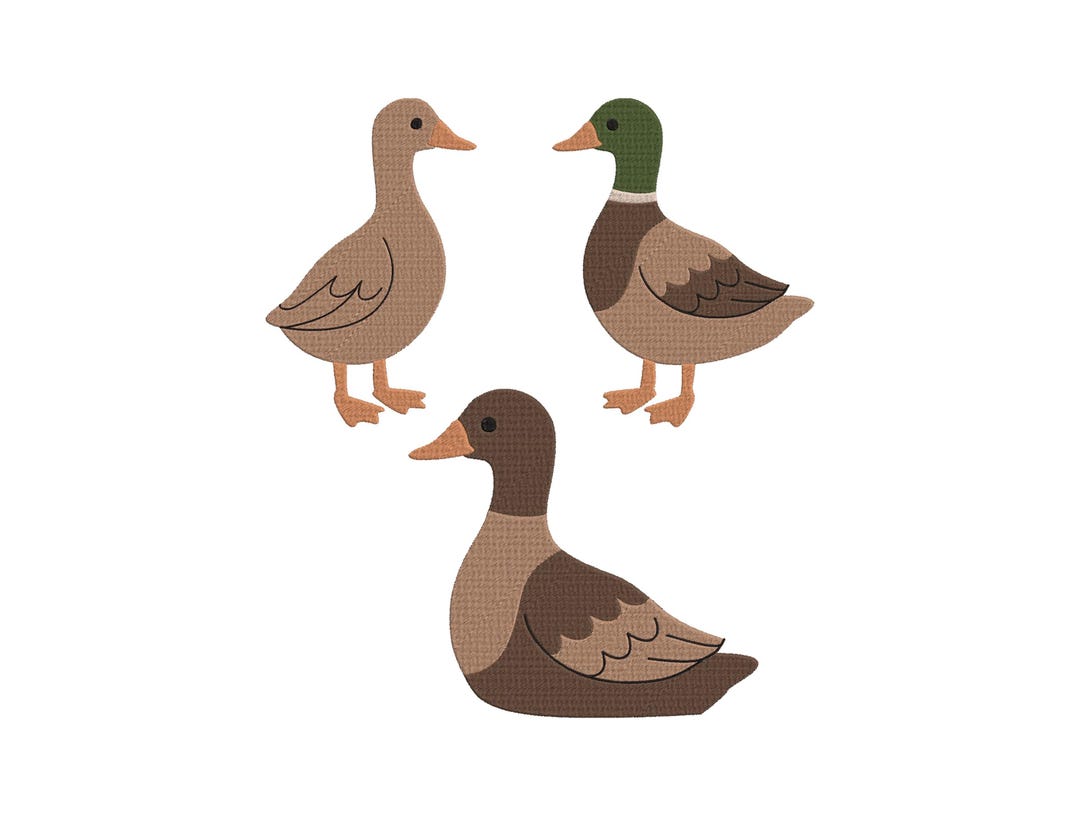 Ducks Embroidery Designs, Cute Ducks Design Files, Mallard Duck ...