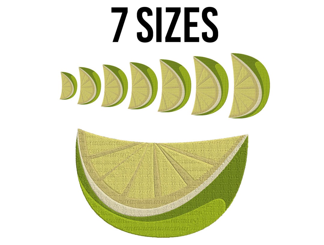 Lime Slice Embroidery Design - Half Lime Embroidery Files - Fruits ...