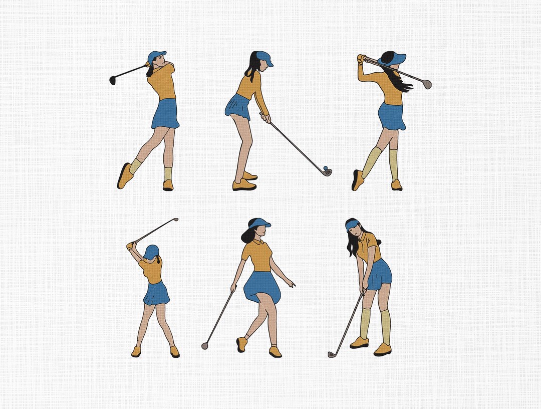 Lady Golfer Embroidery Design, Sports Athlete Machine Embroidery File ...