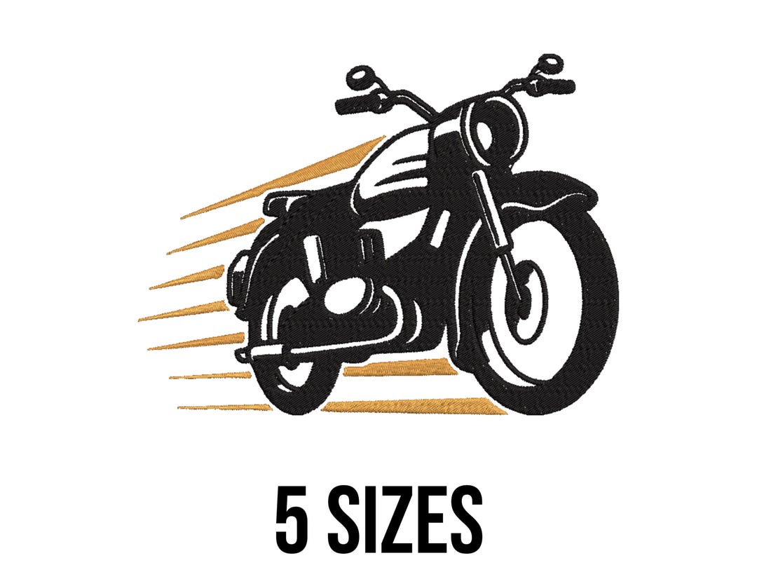 Motorcycle Embroidery Design - Motorbike Embroidery Design - Rider ...