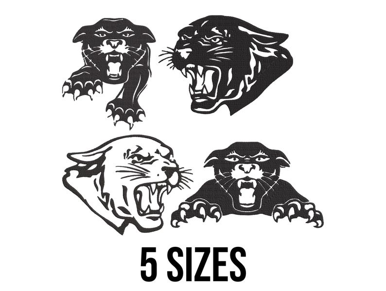 Crazy Panther Head Bundle Embroidery Design - Angry Panther Face ...