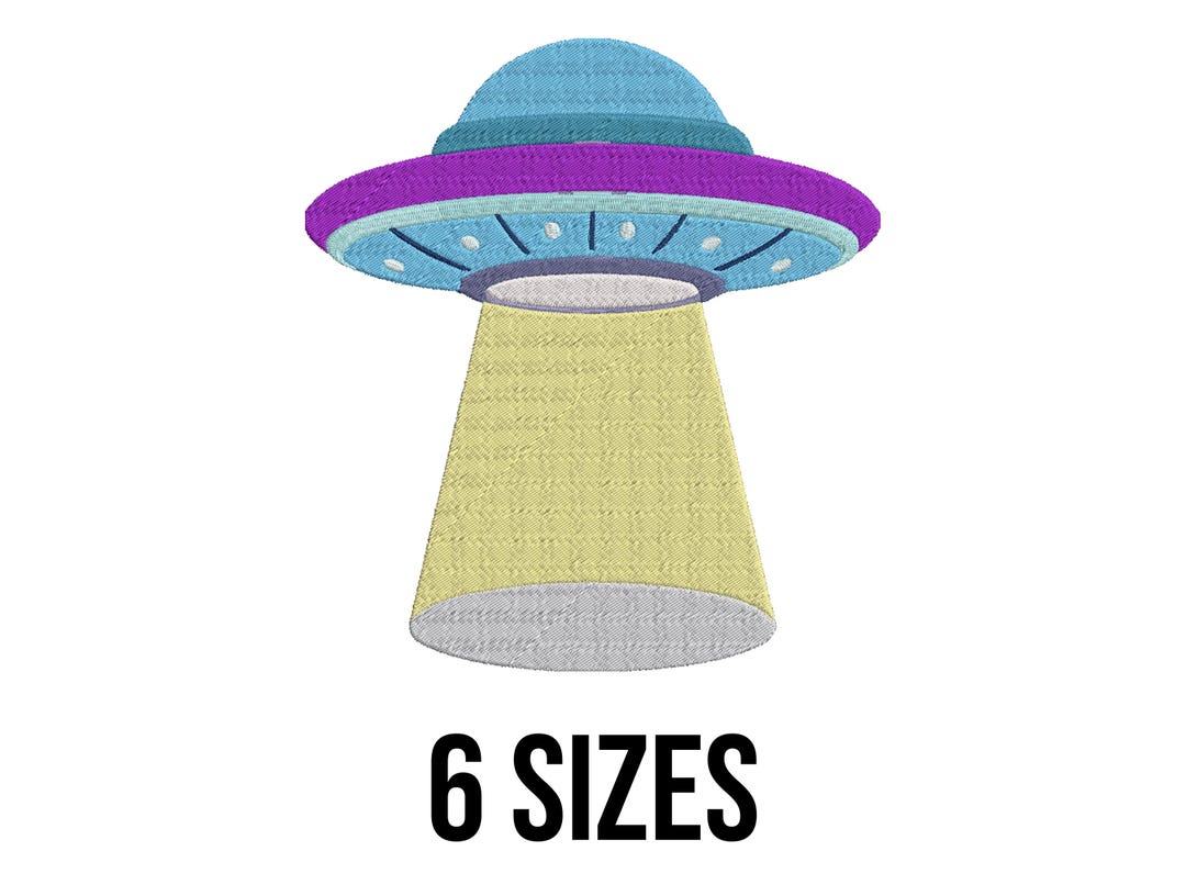 UFO Spaceship With Light Embroidery Design Files - UFO Embroidery ...