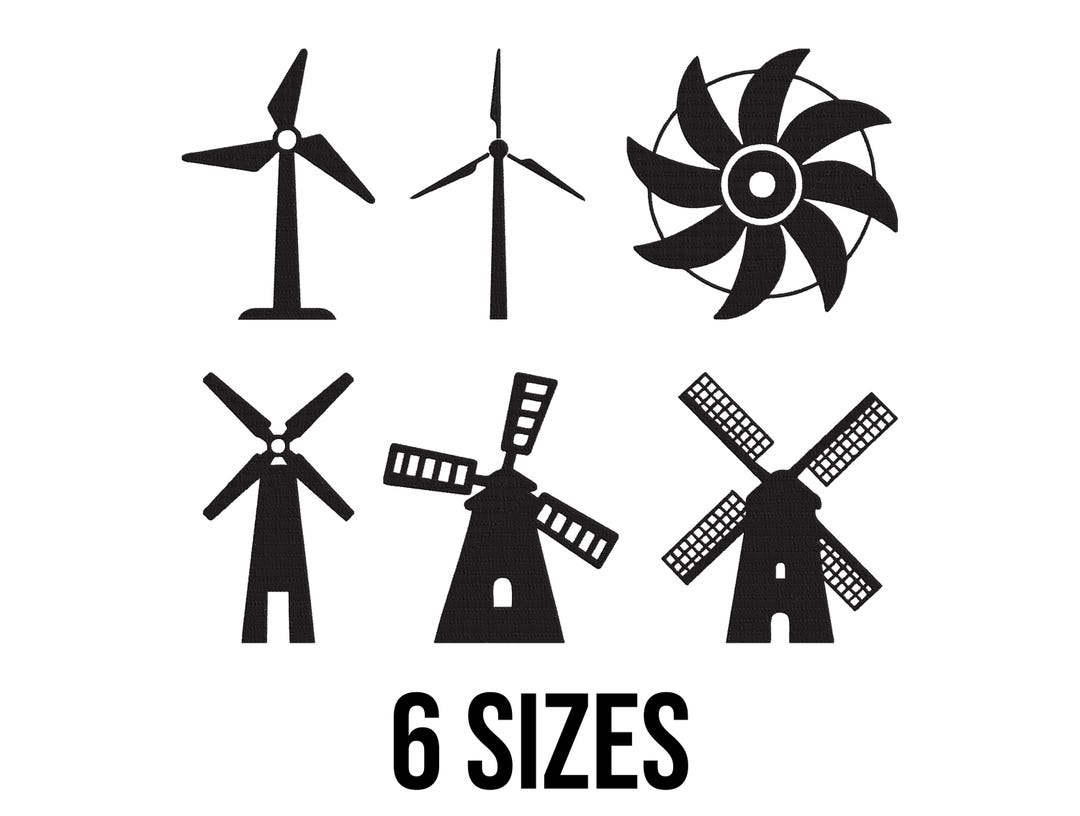 Wind Turbines Embroidery Design - Wind Turbine Embroidery Design ...