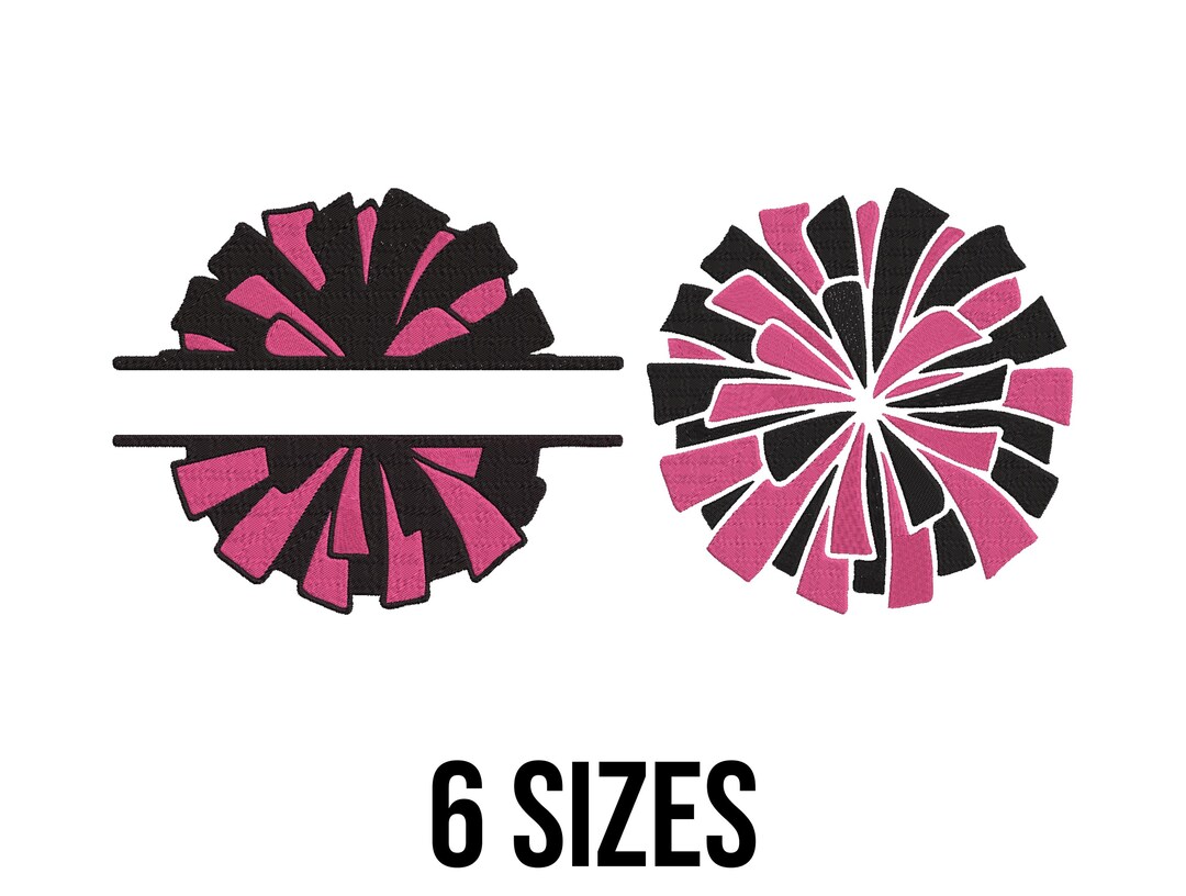 Pom Pom Embroidery Design Files - Cheerleading Embroidery Design - Pom ...