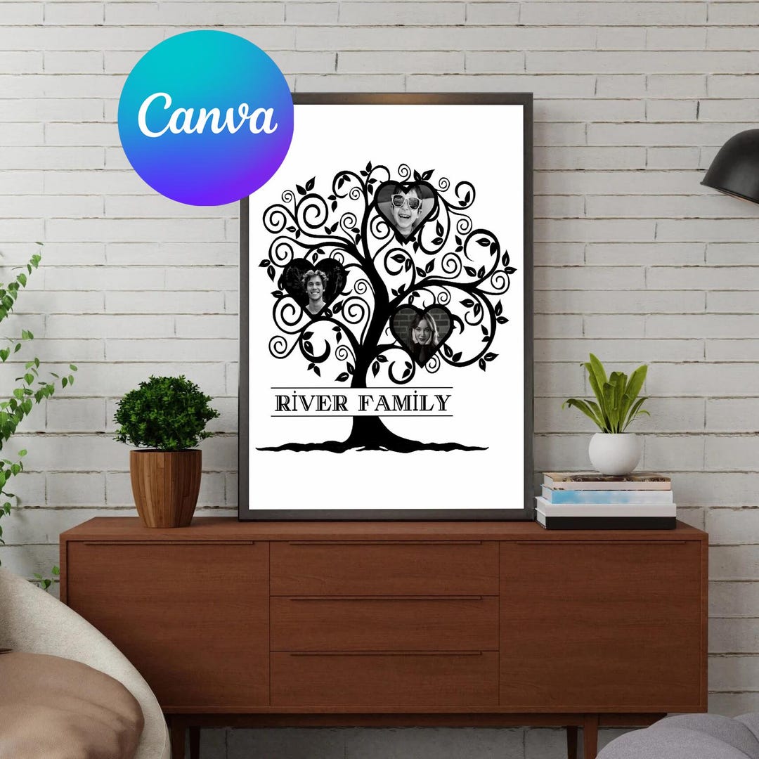 Family Tree Package – Customizable for up to 10 People, Add Photos and ...