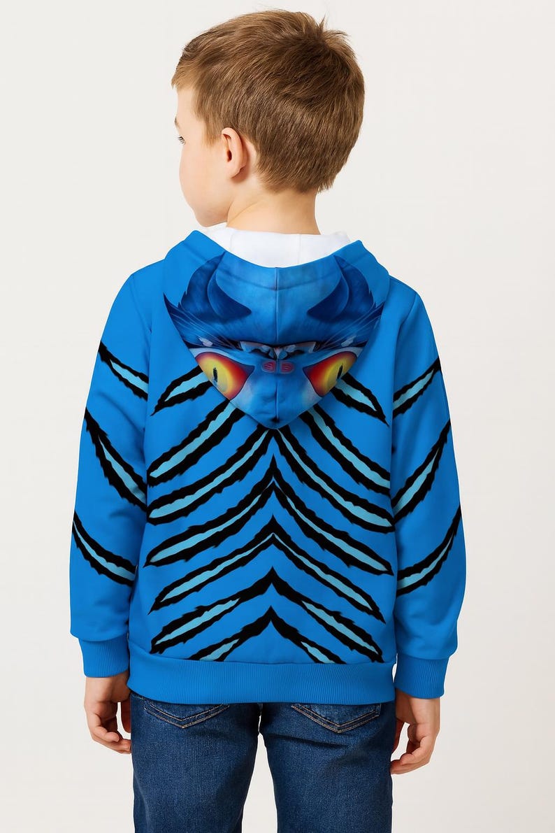 Derpy Blue Tiger Kpop Demon Hunters Cosplay Jacket | Kids Anime Zip up ...